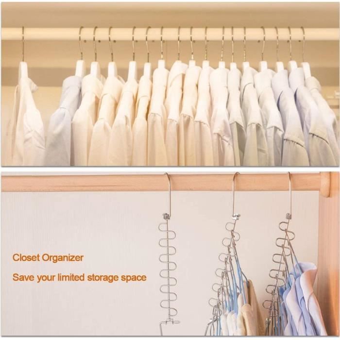 Cintre Gain de Place, Lot de 6 Cintres Multifonctionnel Crochet ...