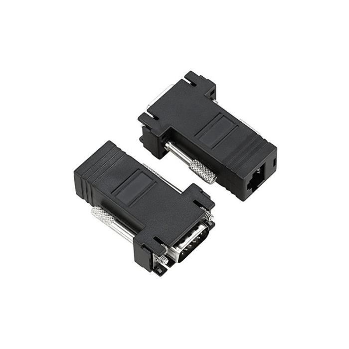 Lot 2 Adaptateurs VGA male RJ45 Ethernet femelle rallonge prolongateur ...