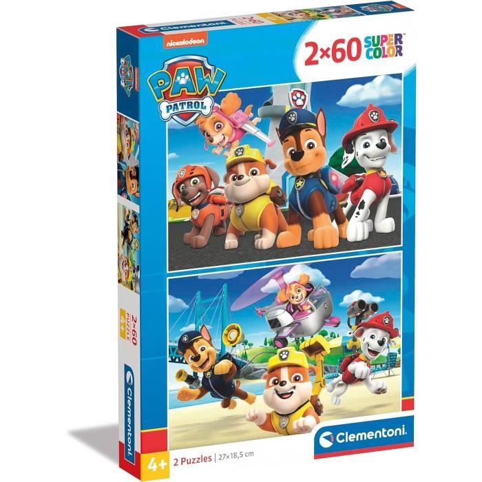 Clementoni- Paw Patrol Supercolor Pat'Patrouille-2x60 Enfants 4 Ans ...