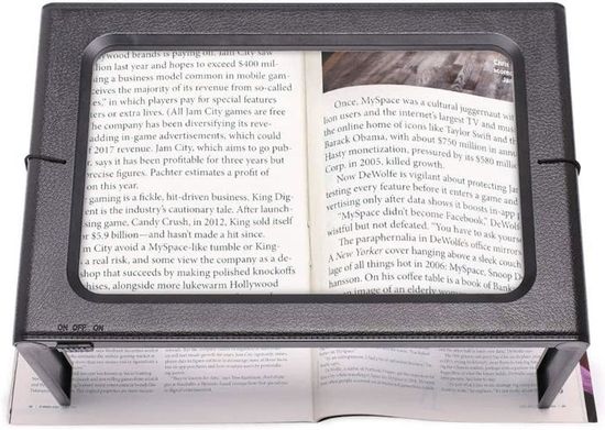 Loupe De Grossissement 3X Mains Libres 6 Led Pliable Rectangulaire Portable Pour Personnes Âgées ...