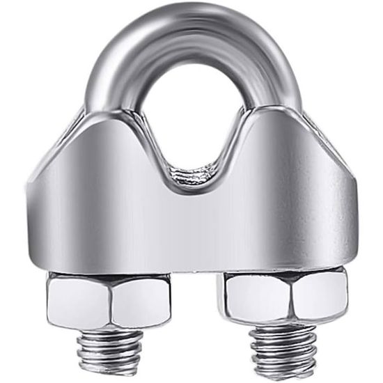 12 pièces serre cable inox 3 mm galvanisé Pince à câble métallique ...