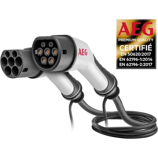 Câble de charge véhicules électriques & hybrides - AEG - Type 2 - Câble ...