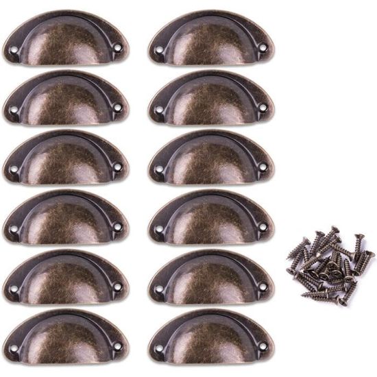 Lot de 12 poignées en forme de coquille de fer en forme de demi-cercles ...