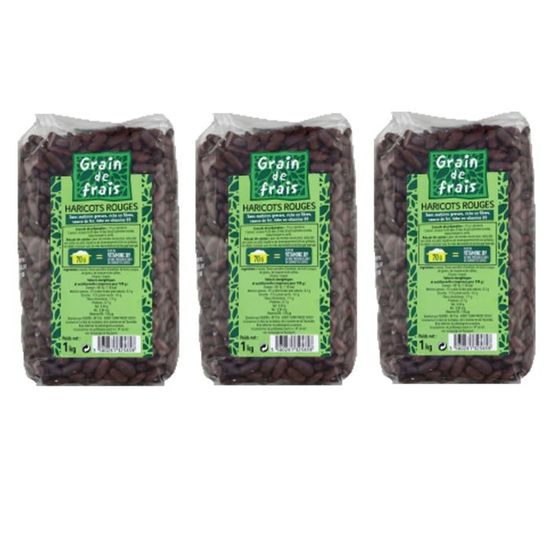 Grain de Frais - Lot 3x Haricot rouge - Grain de Frais - paquet 1kg ...