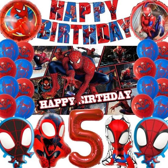 Decoration Anniversaire Spiderma Set, Decoration Anniversaire Spiderma ...