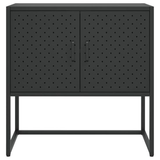 FAN - Buffet Noir 75x35x75 cm Acier - DX4175 - Cdiscount Maison