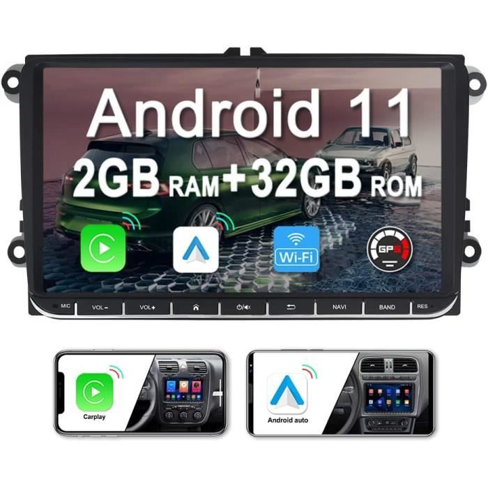 Autoradio Android 9" 2GB+32GB pour VW Golf 5 V Golf 6 VI Passat Polo ...
