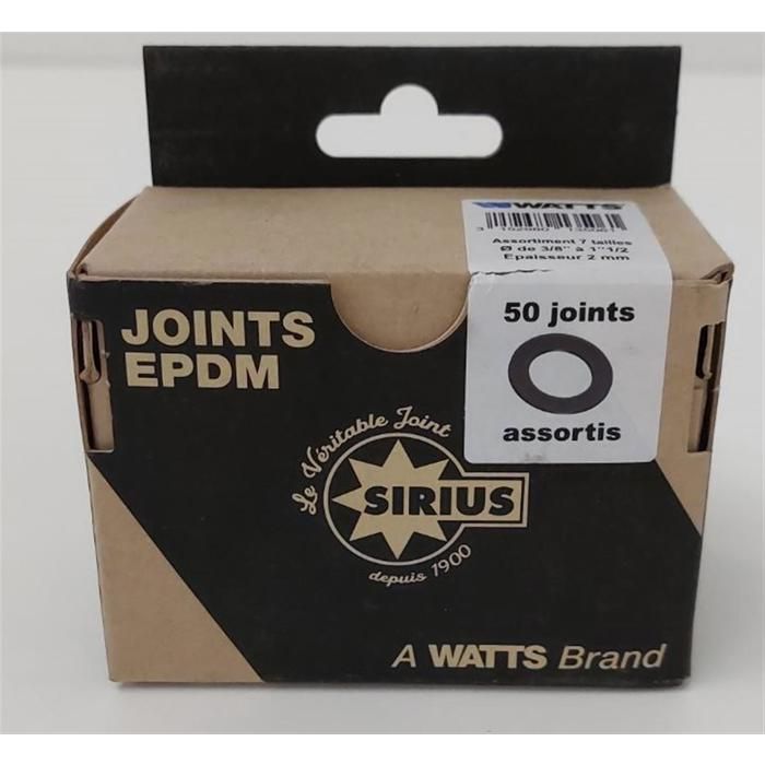 Boite assortiment 100 joints EDPM SIRIUS - Lot composé de 10x3/8 ...