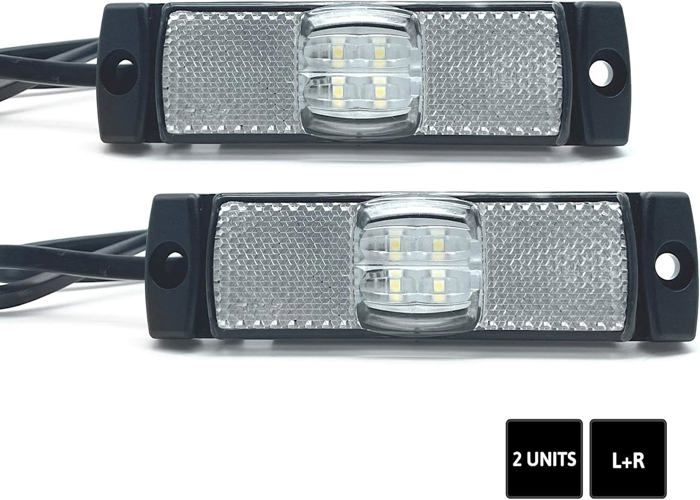 Feux de Gabarit Led | 2 pcs Feu d’Encombrement Blanc | 12V/24V = 0,04A ...