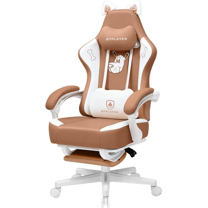 Chaise de jeu ergonomique - SUTEO - Oreilles de chat - Mousse mémoire ...