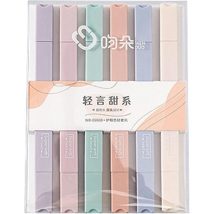 Surligneurs Pastel,6 Surligneurs Esthétiques Mignons Avec Couleurs ...