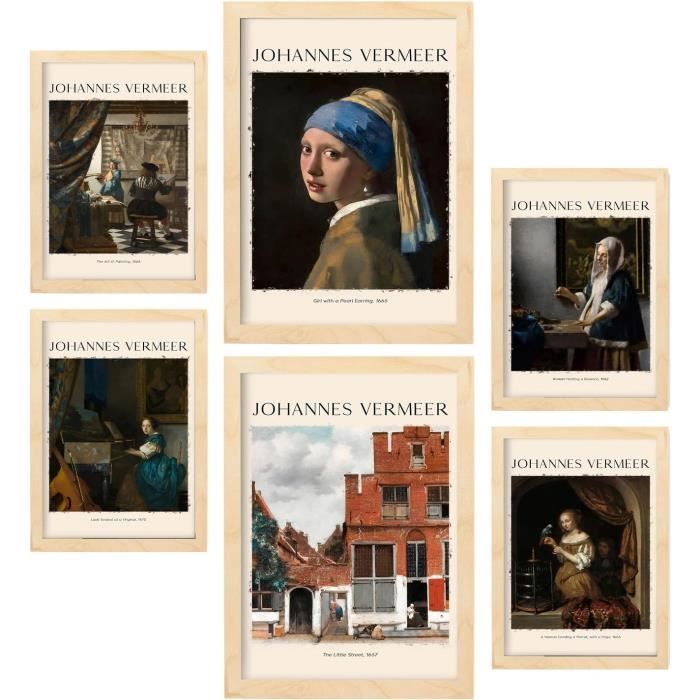 Affiche Ensemble De 6 Johannes Vermeer Collection D'Œuvres D'Art ...