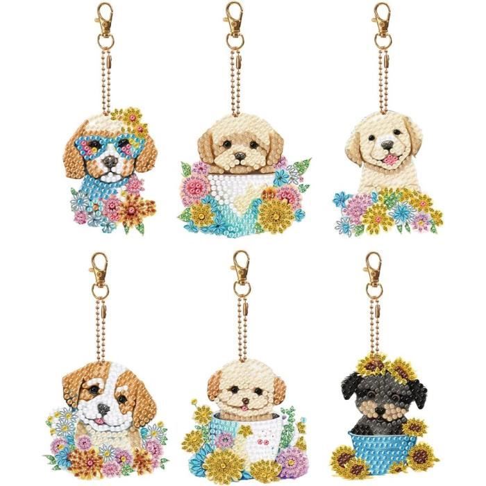 Diamond Painting Porte Clé Chien Strass Porte-Clés De Peinture Diamant ...