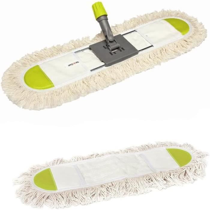 Balai Mop en microfibre en coton, levier de poussière, lave sols, 80 cm avec rechange[394 ...