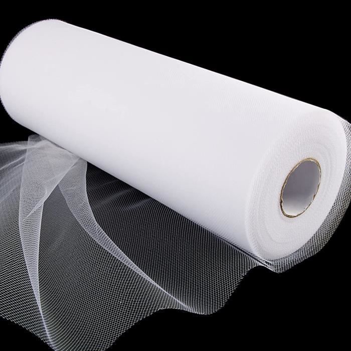 (100Yards*30cm) Rouleau Ruban Tulle Organza Bobine Tulle Blanche Jupe ...