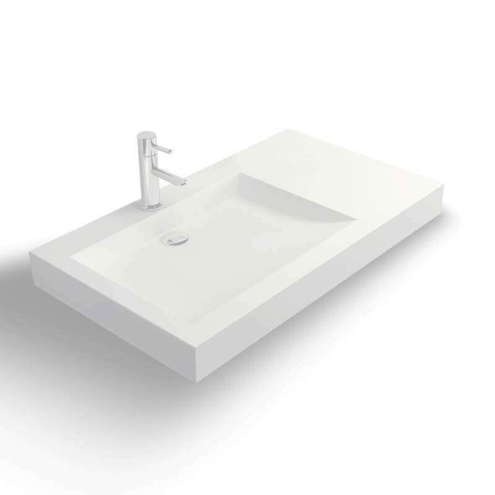 PASSOA - Vasque rectangulaire suspendue - Design Elégant et Raffiné - Solide et Robuste ...