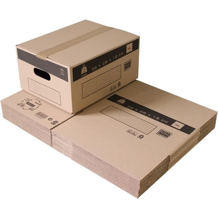 Lot de 60 cartons de déménagement 18L - 36x28x18cm - Made in France ...