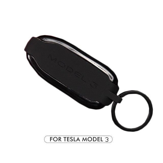 Pour Tesla modèle 3 X S Y véritable Fiber de carbone voiture porte clés ...