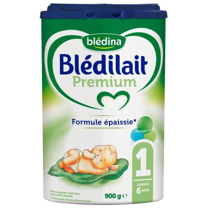BLEDINA Blédilait Premium Lait en poudre - 1er âge jusqu'à 6 mois - 900 ...