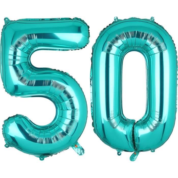Ballon Chiffre Anniversaire 50 Ballons Numériques En Aluminium,100 Cm ...