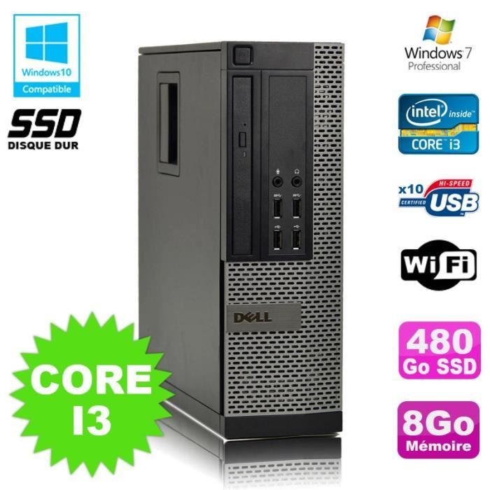 PC DELL Optiplex 790 SFF Intel core i3 3.3Ghz 8Go DDR3 480Go SSD WIFI ...