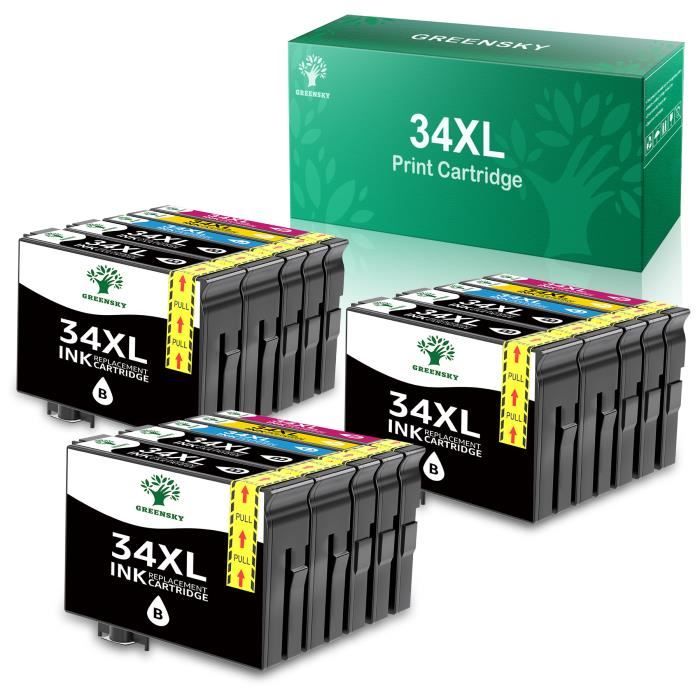 GREENSKY 34Xl Compatible Avec Epson 34 Epson 34Xl 15 CARTOUCHE D’Encre ...