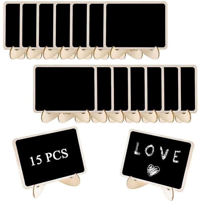 15 Pièces Mini Tableau Noir Bois, Tableau Craie , Mini Tableau Noir ...