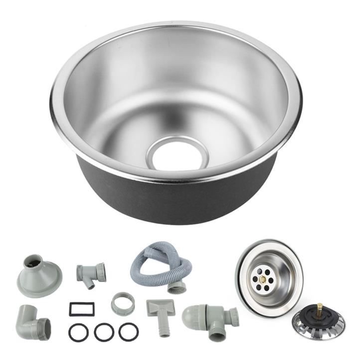 Evier Cuisine 41*41*18cm - KEDIA - Evier Inox - 1 bac - Manuel - Rond ...