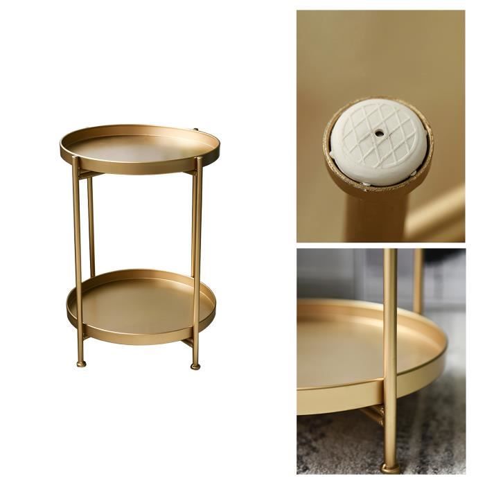 Nordic Double couche Table ronde Table de fer Simple Table à thé Simple ...