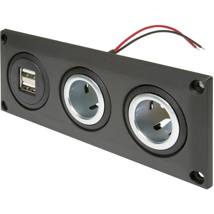 ProCar Prise de courant intégrée avec prise double USB-A + 2 prises de ...