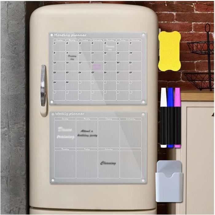 Tableau Transparent Effacable 2 Panneaux Acryliques RéUtilisables ...
