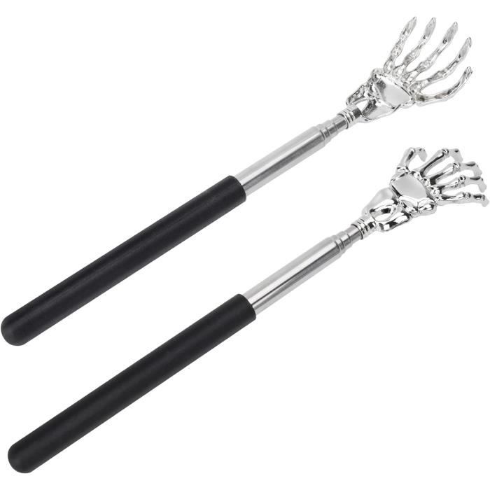 ® Lot de 2 gratte-dos extensibles, gratte-dos, gratte-dos, gratte-dos, gratte-dos en acier ...