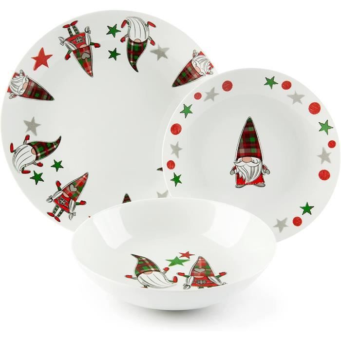 Excelsa Tartan Gnome Service de vaisselle 18 pièces 6550477 - Cdiscount ...