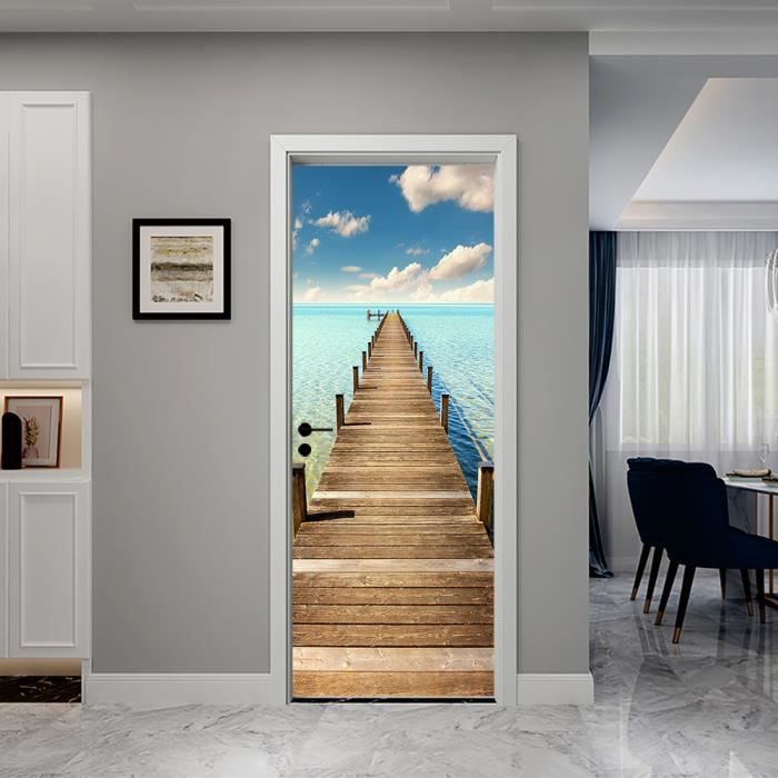 Sticker Porte 3D Trompe l'oeil , Autocollant Poster De Porte Auto ...