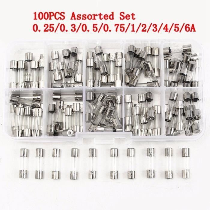 Ywei Set 100Pcs 5x20mm Fusible Électrique Tube en verre Rapide coup Amp - Cdiscount Bricolage