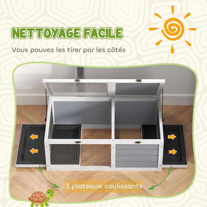 LIA Maison tortue 2 espaces support lampe gris 81x48x31,5cm - Cdiscount ...