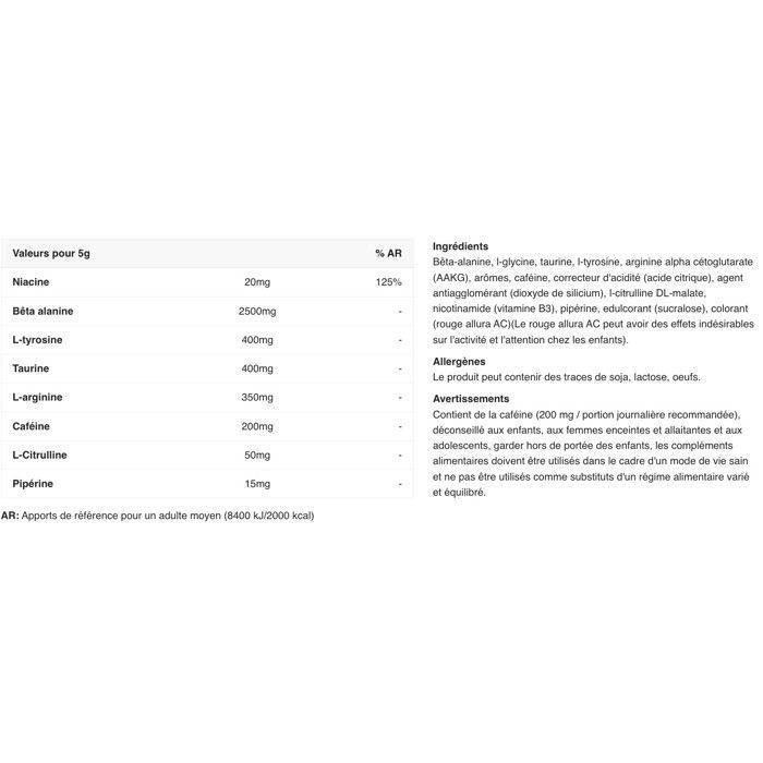 Pre-workout Addict Sport Nutrition - Raw Boost - Raspberry Lemon 300g - Cdiscount Sport