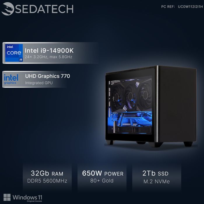 Sedatech Mini-PC Evolution Watercooling ITX • Intel i9-14900K • 32Go ...