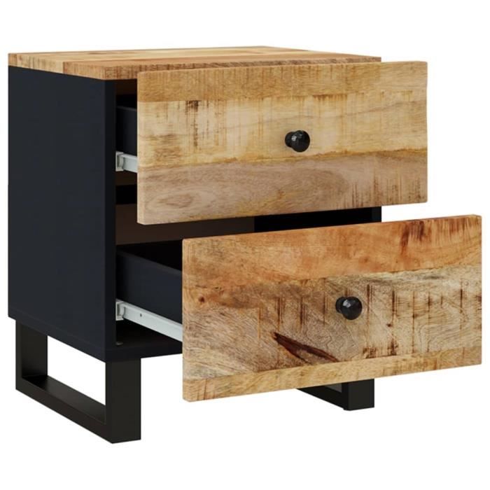 YID Table de chevet 40x33x46 cm Bois de manguier solide ...