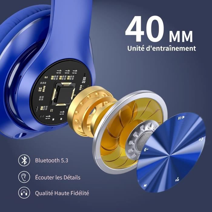 Nornward Casque Sans Fil -60 Heures De Musique -Casque Audio Avec Micro ...