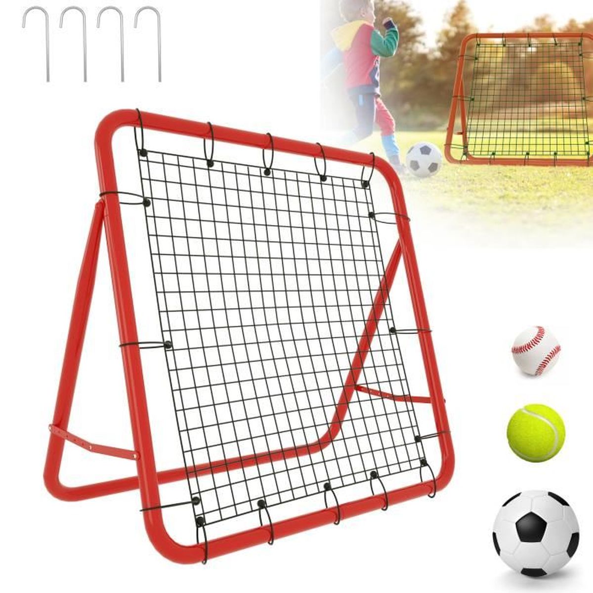 HENGMEI Filet de Rebond à Main pour l'Entraînement de Football Filet ...