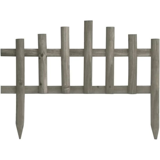 Bordure de Jardin en Bois de Sapin Massif - Gris - 440 x 35 cm - Design ...