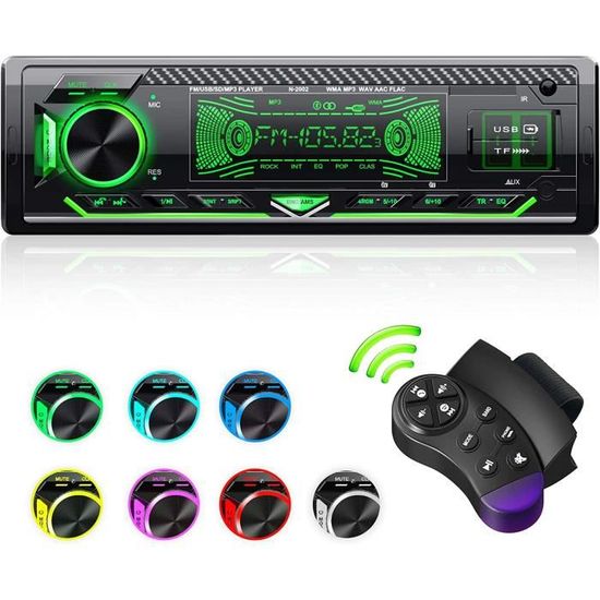 Autoradio Bluetooth Mains Libres, 1 Din Universel pour Autoradio Bluetooth 5.0, Récepteur Radio ...