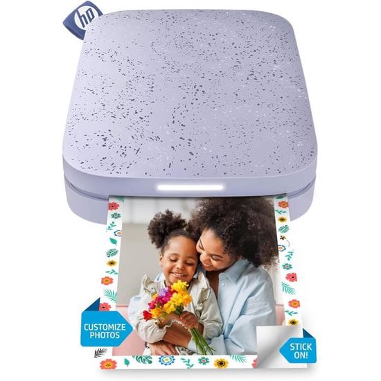 Imprimante photo portable - HP - Sprocket - Violet - ZINK 2x3 - iOS ...