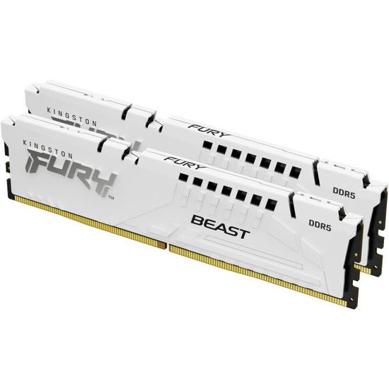 Mémoire DDR5 - KINGSTON - FURY Beast White EXPO - 32 Go (2 x 16 Go) - 6000 Mhz - CL30 ...