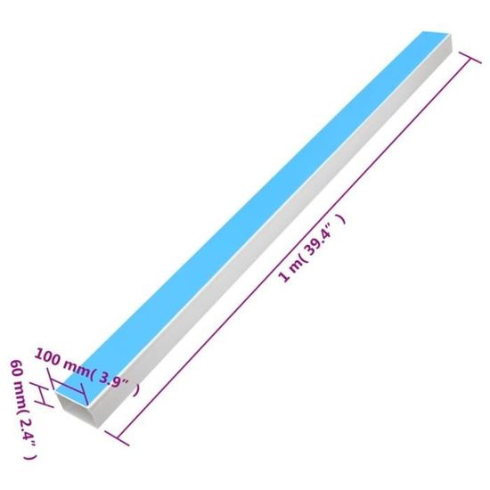 COE Goulotte de câble auto-adhésive 100x60 mm 30 m PVC - Minifinker ...