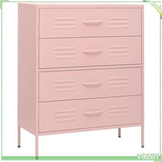 VGEBY Commode Rose 80x35x101,5 cm Acier - 7894202786168 - Cdiscount Maison