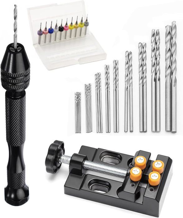 Ensemble de mini perceuses à main 37 pièces pour l'artisanat, forets ...