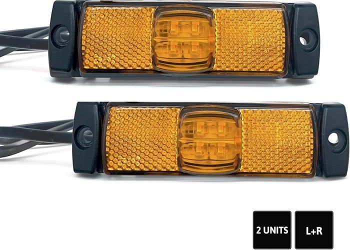 Feux de Gabarit Led | 2 PCs Feu d’Encombrement Jaune | 12V/24V = 0,04A ...