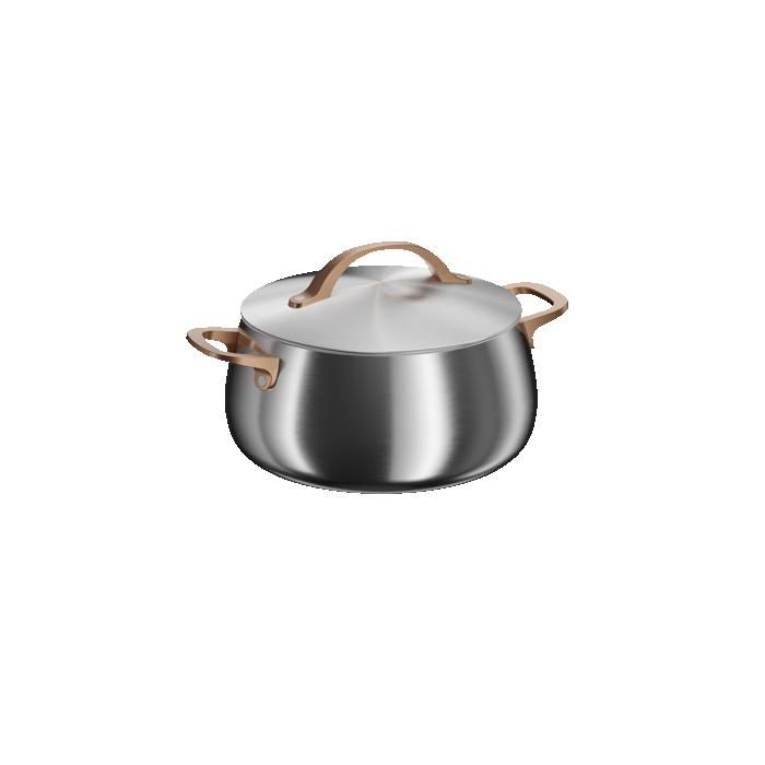 BergHOFF Home Faitout 24 cm avec couvercle Warm Blush, acier inoxydable ...